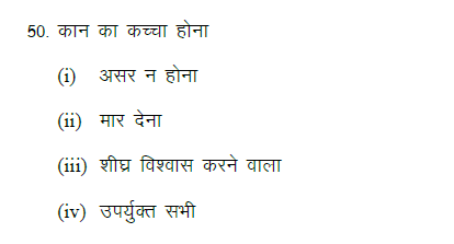 CBSE Class 9 Hindi Grammar and Usages Based MCQ (1) with Answers